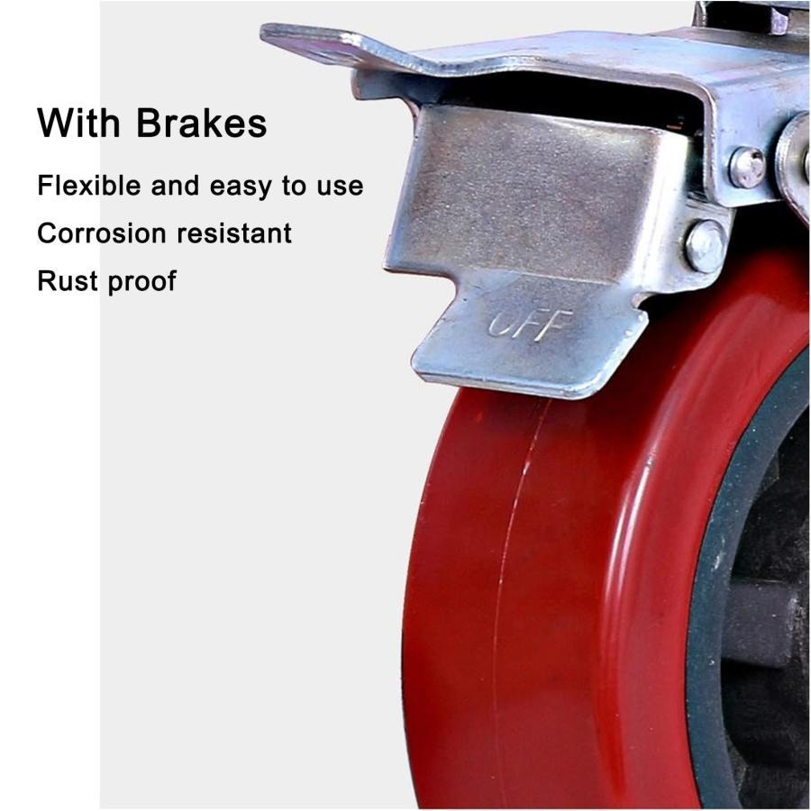 ローリングキャスター 足場用 キャスター Φ150（6インチ）キャスター 足場キャスター 自在キャスター 重量用 ゴム製 ストッパー付き 重量 ...