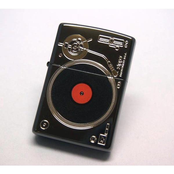 送料180円〜新品正規品 レアな流通限定品 質感あって渋いです！レコードプレーヤー柄 黒Ni(record-sv) ZIPPO☆おまけメンテ ...