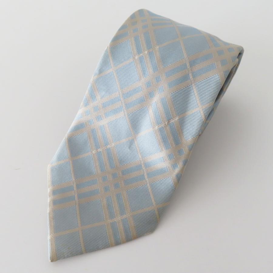 S09 BURBERRY バーバリー ノバチェック シルク ネクタイ ブルー : s091106 : BIGBANGヤフーショップ - 通販 - Yahoo!ショッピング