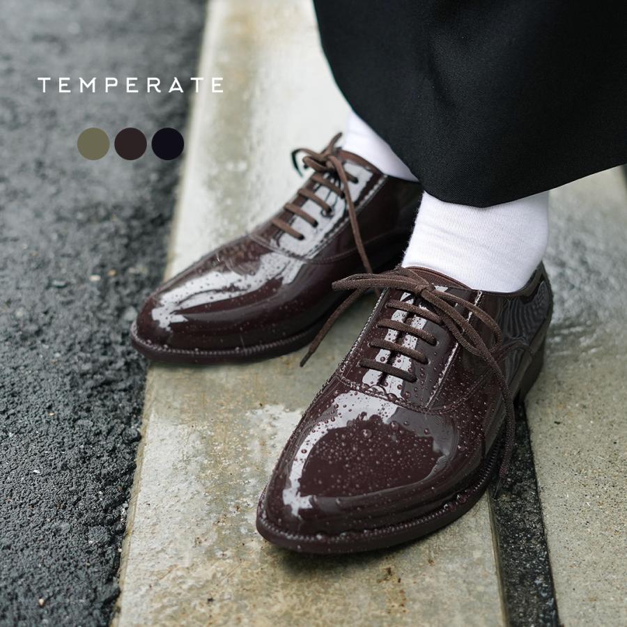 TEMPERATE TEMPERATE（テンパレイト）OSTERA レースアップ マニッシュシューズ / レインシューズ レディース 雨靴 ゴム PVC きれいめ : GochI by ...