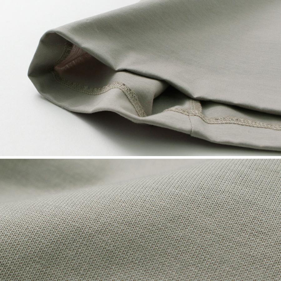 mizuiro ind（ミズイロインド） クルーネック ロールスリーブ ワイド ワンピース / カットソー 半袖 膝丈 :18162 ...