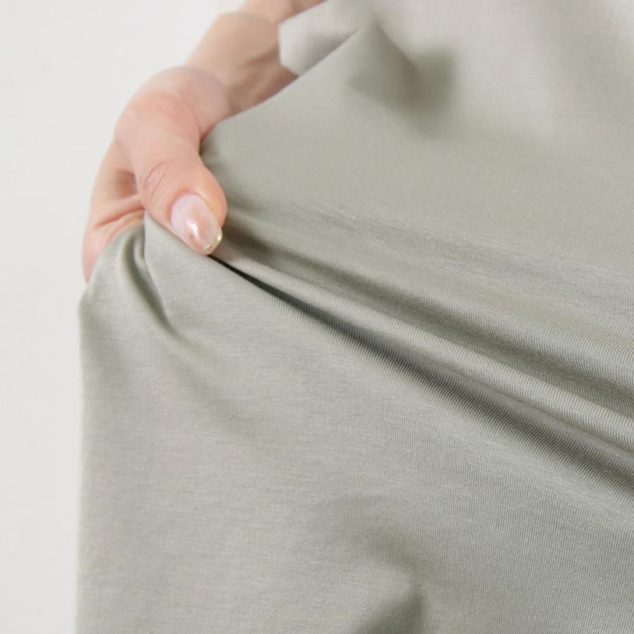 mizuiro ind（ミズイロインド） クルーネック ロールスリーブ ワイド ワンピース / カットソー 半袖 膝丈 :18162 ...