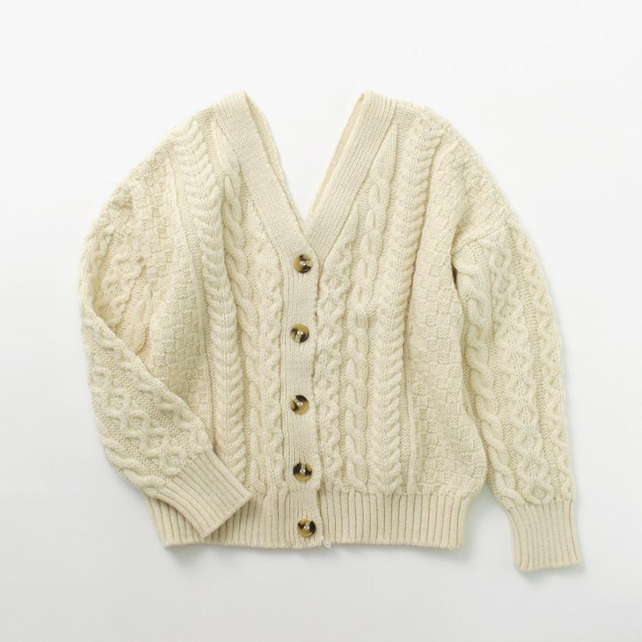 Kerrywoollenmills KERRY WOOLLEN MILLS（ケリーウーレンミルズ） アランケーブル ツーウェイ ヴイ カーディガン ショート : GochI by ROCOCO ...