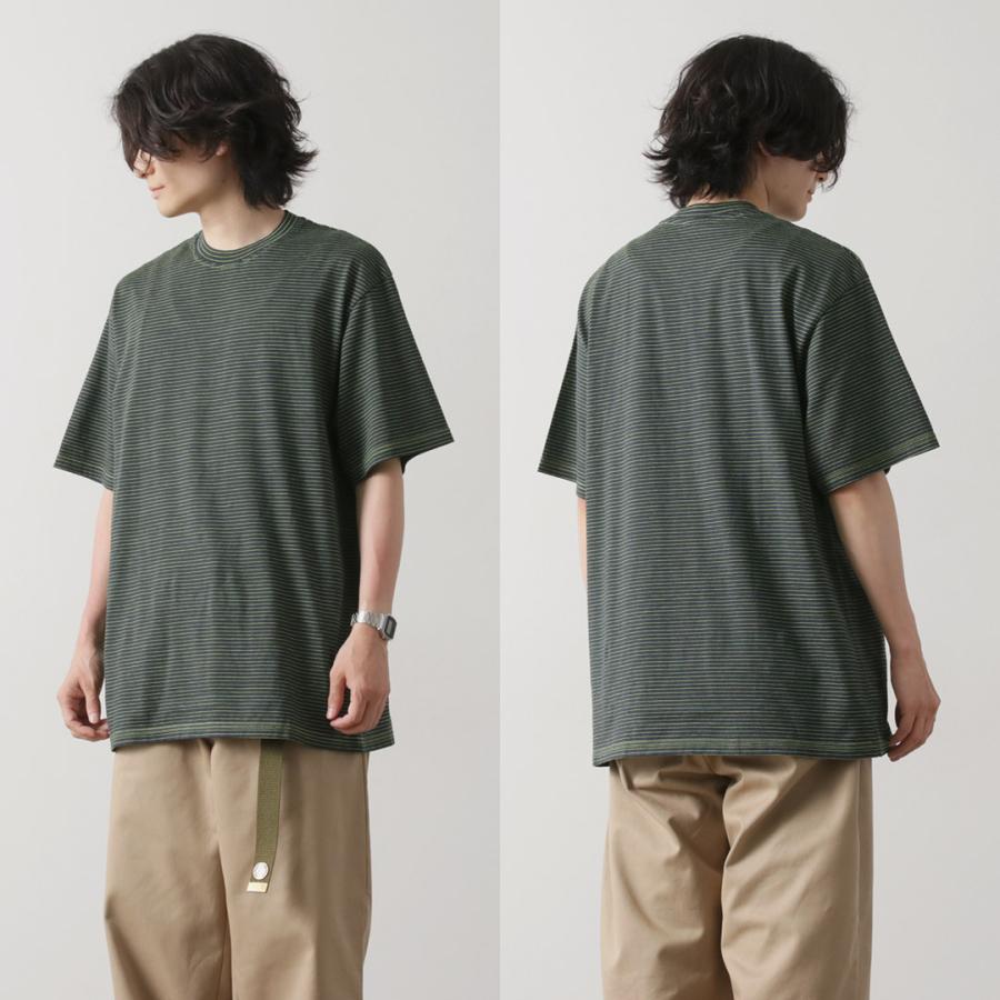 Yonetomi NEW BASIC YONETOMI BASIC（ヨネトミニューベーシック） ガーメントダイ ボーダーTシャツ / メンズ レディース ユニセックス トップス : GochI ...