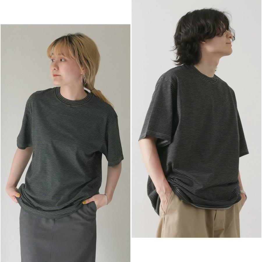 Yonetomi NEW BASIC YONETOMI BASIC（ヨネトミニューベーシック） ガーメントダイ ボーダーTシャツ / メンズ レディース ユニセックス トップス : GochI ...