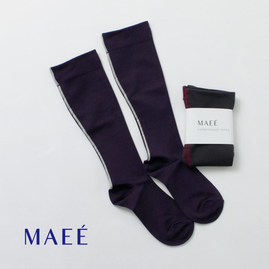MAEE MAEE（マエエ） コンプレッションソックス ライン / 着圧ソックス 医療用 日中用 ひざ下 太もも 日本製 レディース ...