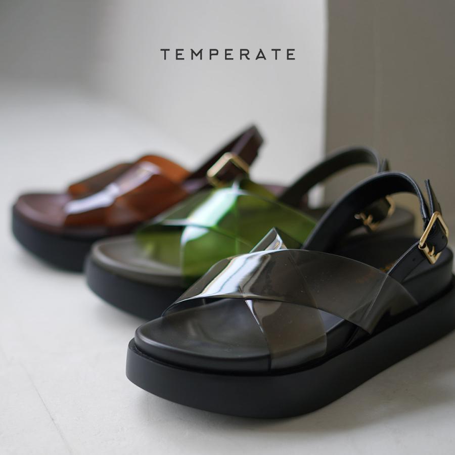TEMPERATE TEMPERATE（テンパレイト） SAMUEL クロス サンダル / レディース 厚底 クリアカラー 無地 防水 : GochI by ROCOCO - 通販 ...