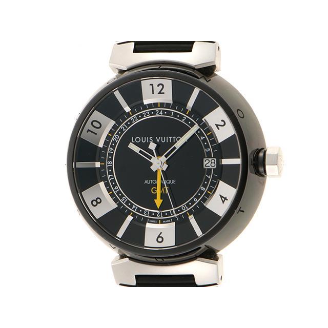 LOUIS VUITTON ルイ・ヴィトン 腕時計 タンブール インブラック GMT Q113K ステンレススチール／PVコーティング／ラバー ...