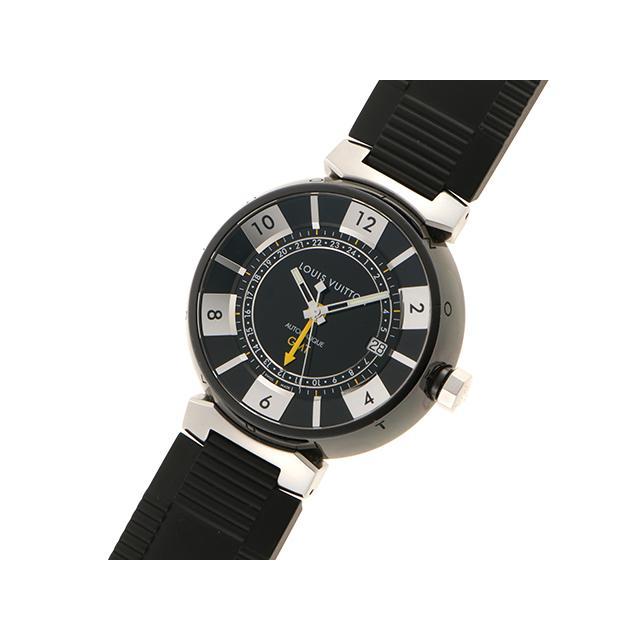 ルイ・ヴィトン 腕時計 タンブール インブラック GMT Q113K ステンレススチール／PVコーティング／ラバーベルト 自動巻き【472 ...
