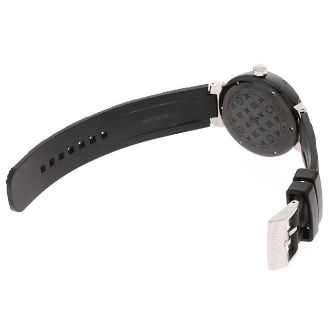 ルイ・ヴィトン 腕時計 タンブール インブラック GMT Q113K ステンレススチール／PVコーティング／ラバーベルト 自動巻き【472 ...