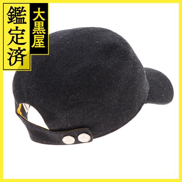 HERMES エルメス 帽子 キャップネバダパズルエクエストル ネイビー デニム コットン 58サイズ【472】AH : 1305202 ...