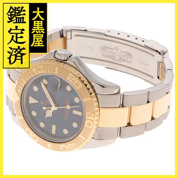 ROLEX 保証書あり ロレックス ヨットマスター 168623 YG/SS ブルー文字盤 自動巻き 男女兼用 【432 ...