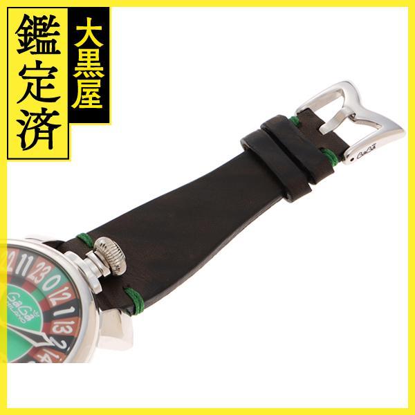 ガガ ミラノ 腕時計 マヌアーレ 5010個限定 ラスベガス 5010.LV.01S ステンレススティール/革 ルーレット文字盤 手巻き ...