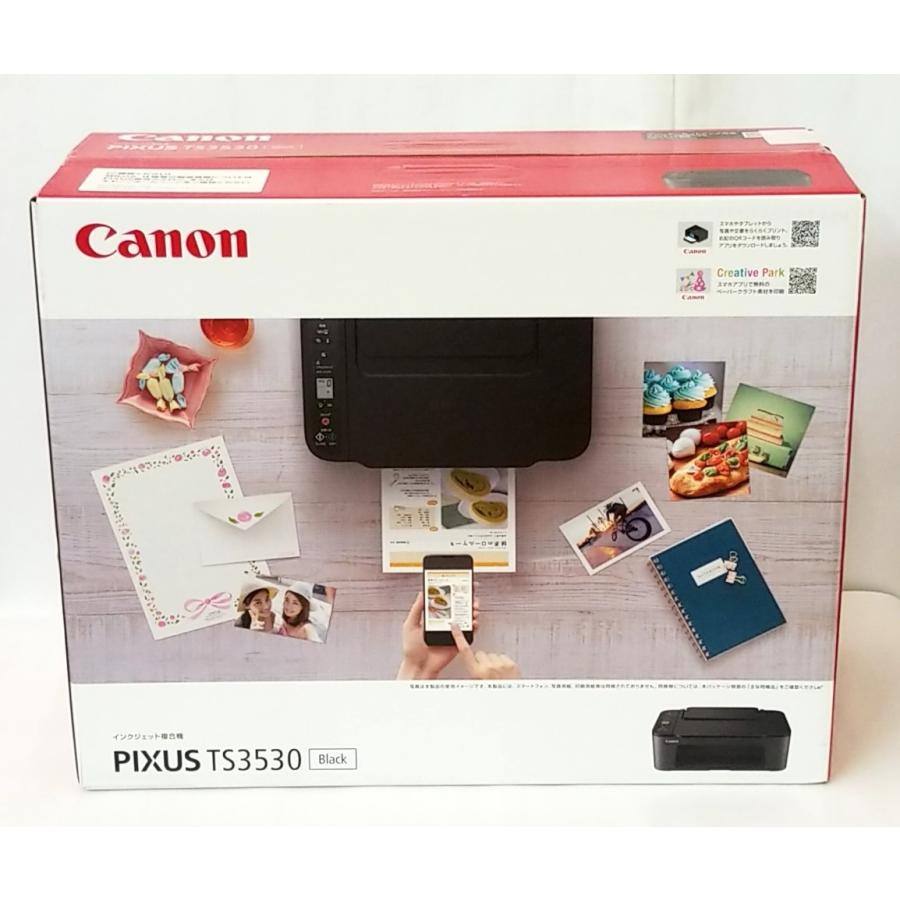 キヤノン 【新品未開封品/セットアップインク付属/メーカー保証付】 CANON(キヤノン) A4インクジェット複合機(プリント/コピー/スキャナ) PIXUS TS3530-BK(ブラック ...