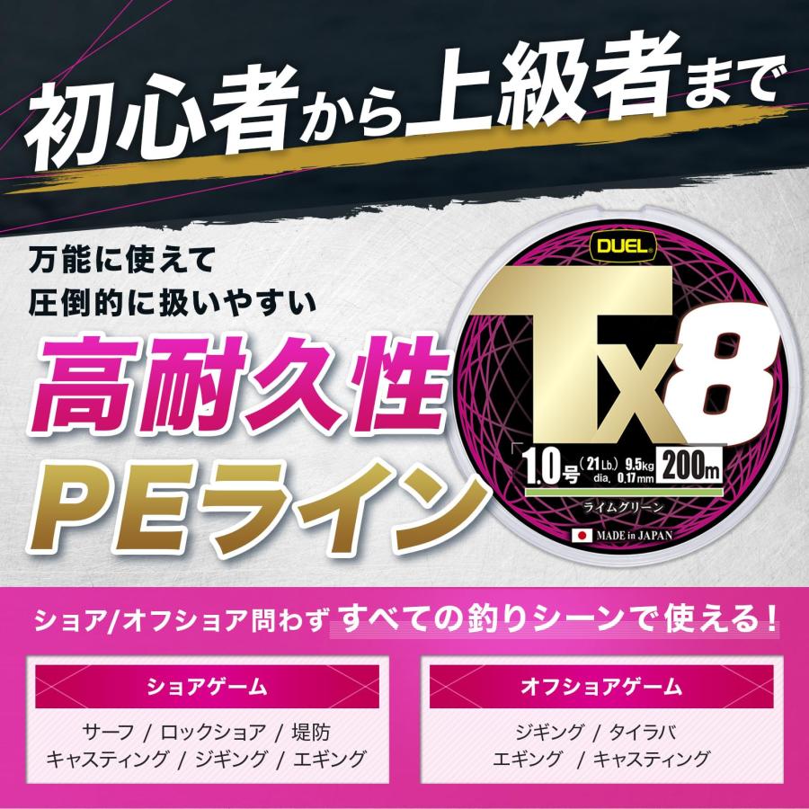 DUEL(デュエル) PEライン 釣り糸 Tx8 ライン 釣りライン 釣具 高強度 高感度 強さ長持ち1.5号300m5COLOR 5色マー : 石田百貨 - 通販 - Yahoo!ショッピング
