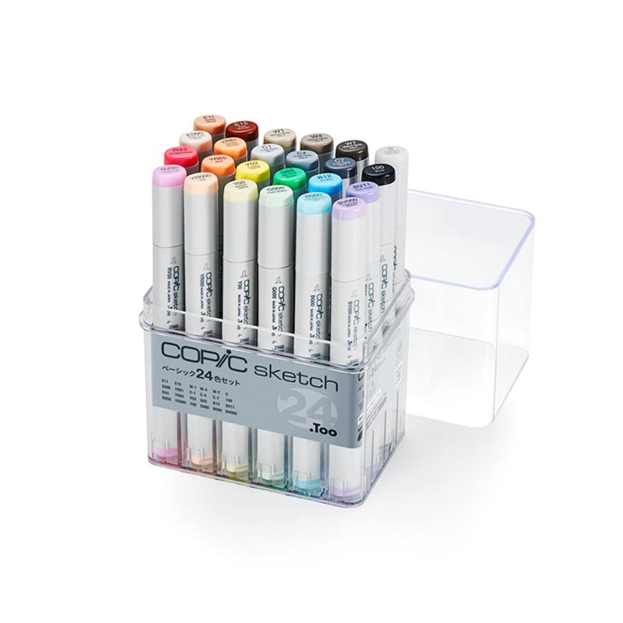 コピック(COPIC) Too コピック スケッチ ベーシック 24色セット 多色 イラストマーカー マーカー マーカーペン : 石田百貨 ...