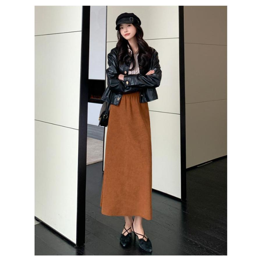 秋冬 スカート 裏起毛 高身長 低身長 Iライン 極暖 裏起毛 スリット 楽ちん レディース ナロースカート ロングスカート ロング丈 裏起毛スカート :aimas537755:DAIM ...