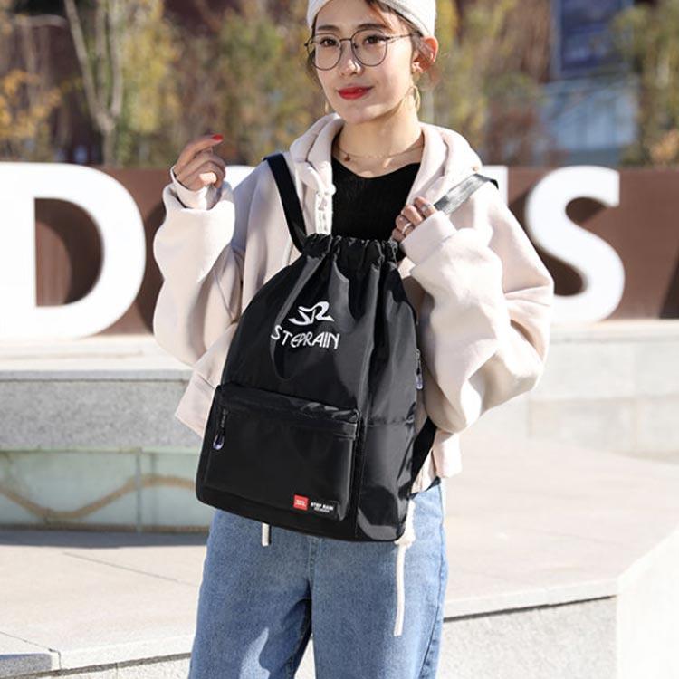 ナップサック スポーツ 巾着リュック 巾着バッグ 防水 おしゃれ 巾着袋 大人 リュックサック 旅行 無地 撥水加工 軽量 ナイロン 肩紐長さ調整可能 :bere174868:DAIM ...