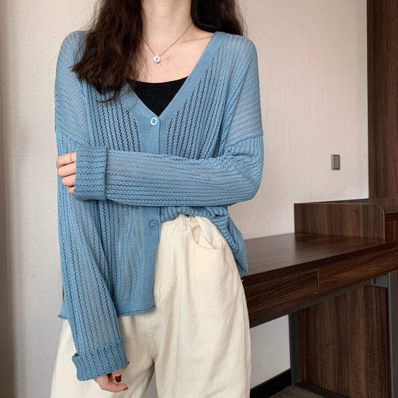 送料無料 カーディガン UVカット 薄手 透け感 プチプラ 大きいサイズ レディース 春夏 オフィス 長袖 ゆったり 無地 Vネック 日焼け防止 日焼 : DAIM STORE - 通販 ...