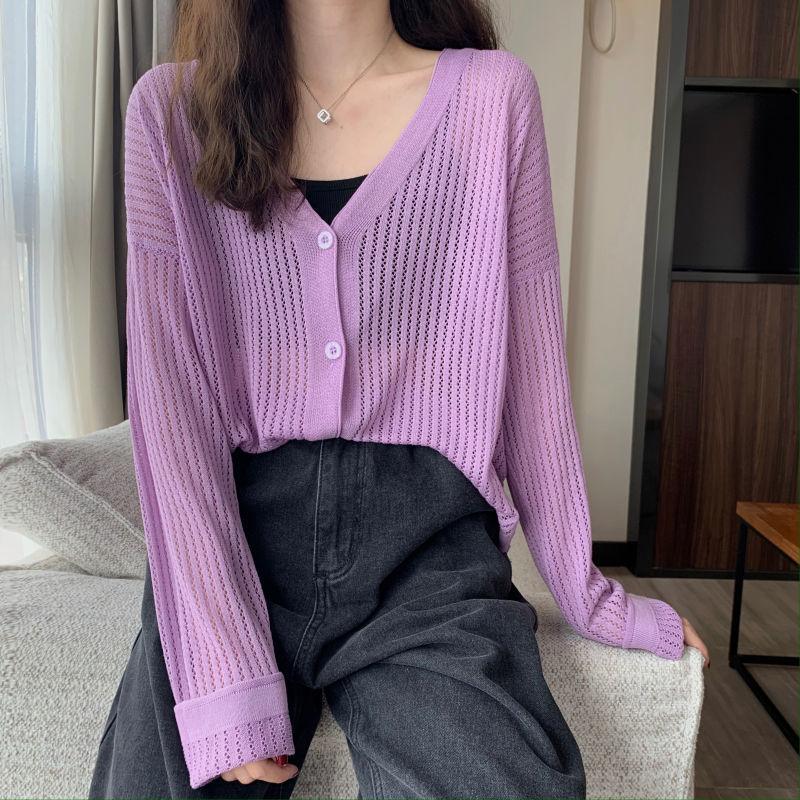 送料無料 カーディガン UVカット 薄手 透け感 プチプラ 大きいサイズ レディース 春夏 オフィス 長袖 ゆったり 無地 Vネック 日焼け防止 日焼 : DAIM STORE - 通販 ...