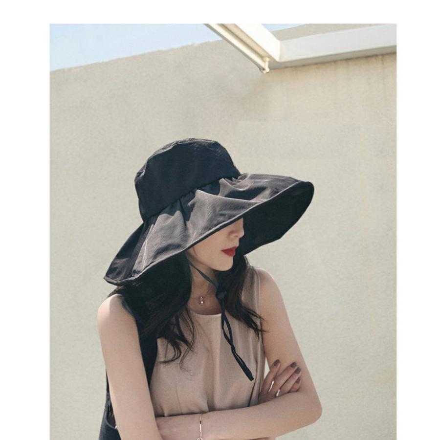 帽子 リバーシブル レディース 折りたたみ ハット ワイヤー入り つば広 自転車 UVカット 小顔効果 大きいサイズ 遮光 あごひも ボタンで留めれる : DAIM STORE - 通販 ...