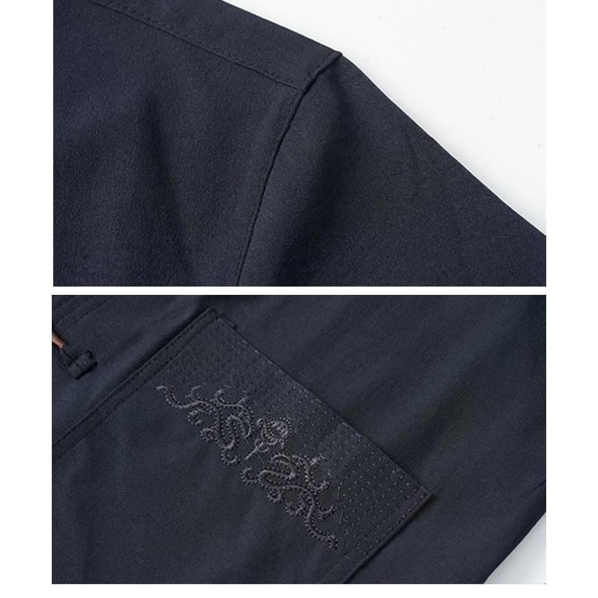 メンズ ロングパンツ 太極拳服 セットアップ カーディガン 長袖 上下セット 男性用 アイスシルク カンフーシャツ 春夏 涼しい 大きいサイズ 立ち襟 :ikawa616742:DAIM ...