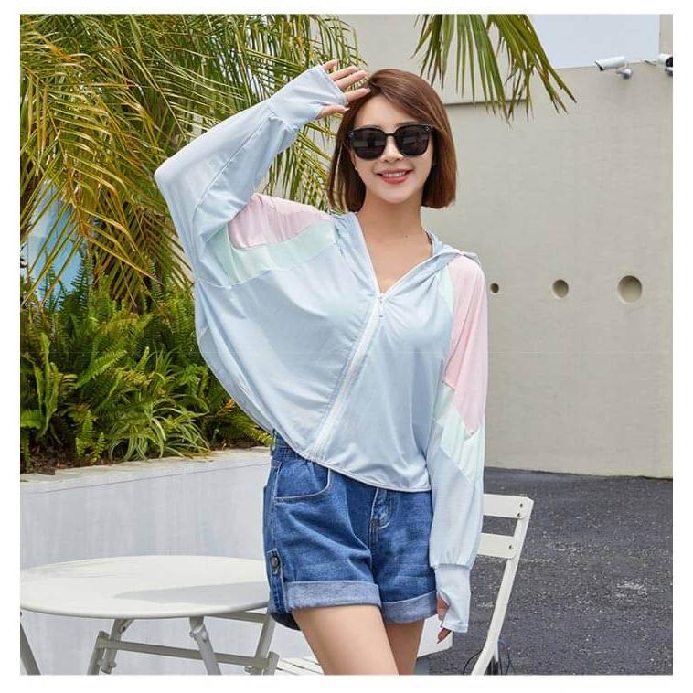 長袖 パーカー ラッシュガード レディース 接触冷感 uvカット 配色 UV UPF50 ジップアップ 通気性 ストレッチ 涼しい 日焼け防止 : DAIM STORE - 通販 ...