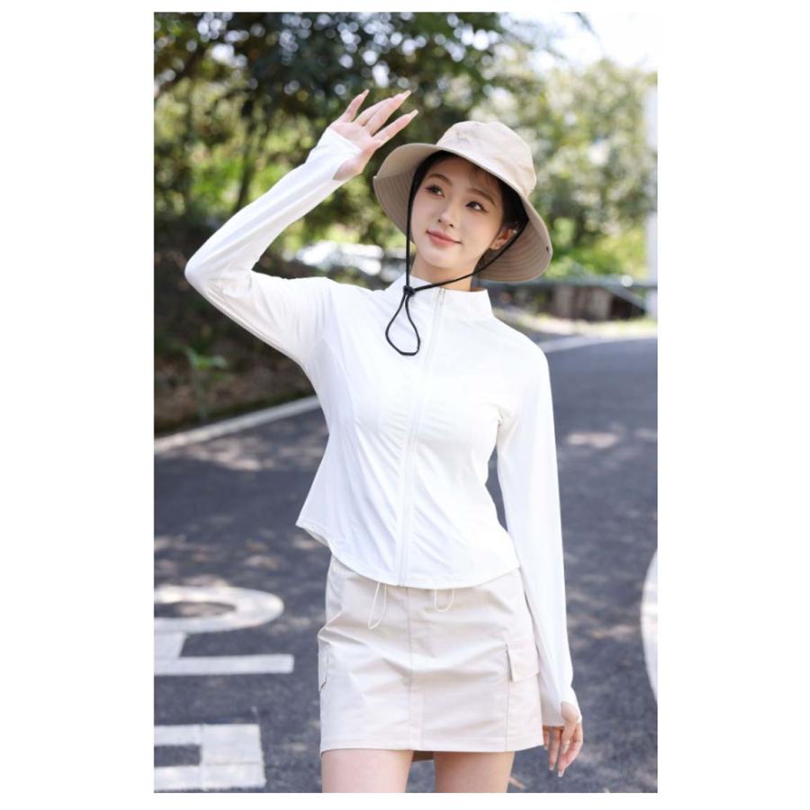 UVカット ラッシュガード 薄手 UPF50 UPF50 水陸両用 冷感 吸汗 速乾 指穴付き スタンドカラー 長袖 体型カバー フードなし おし : ikawa728977 : DAIM ...