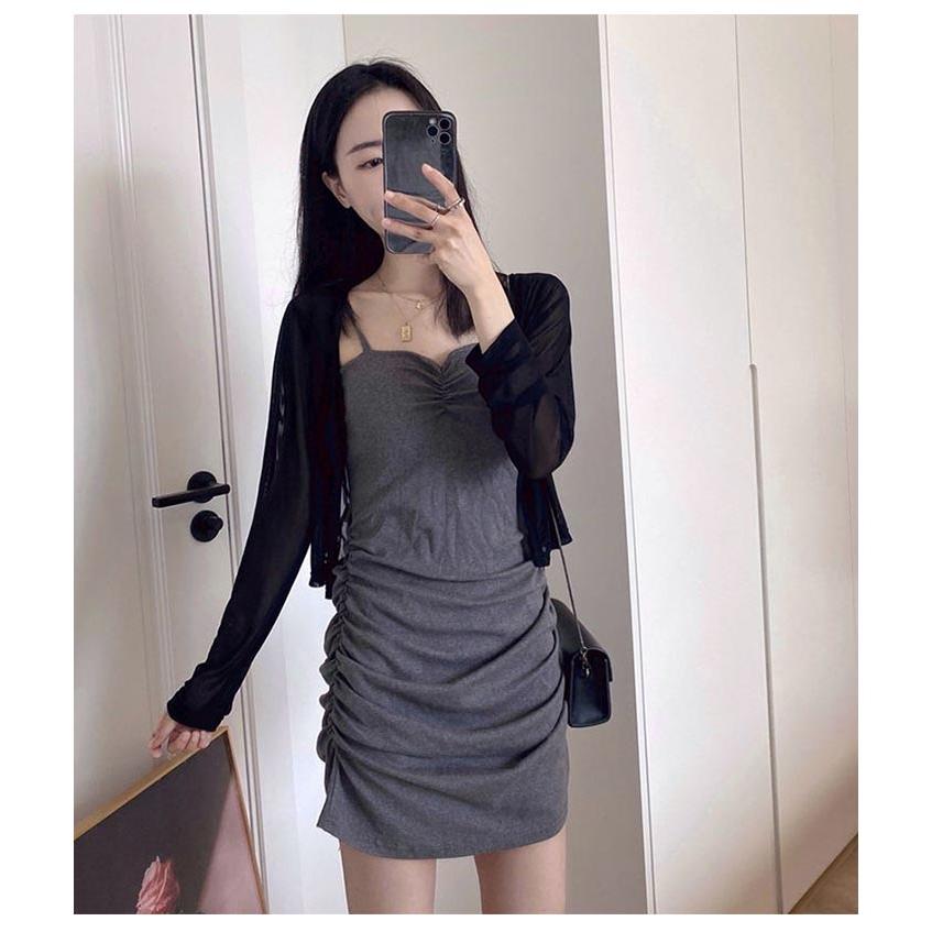 カーディガン ショット 冷房対策 透け感 夏 長袖 シアーカーディガン vネック ショート丈 UVカット サマーカーディガン : DAIM STORE - 通販 - Yahoo!ショッピング