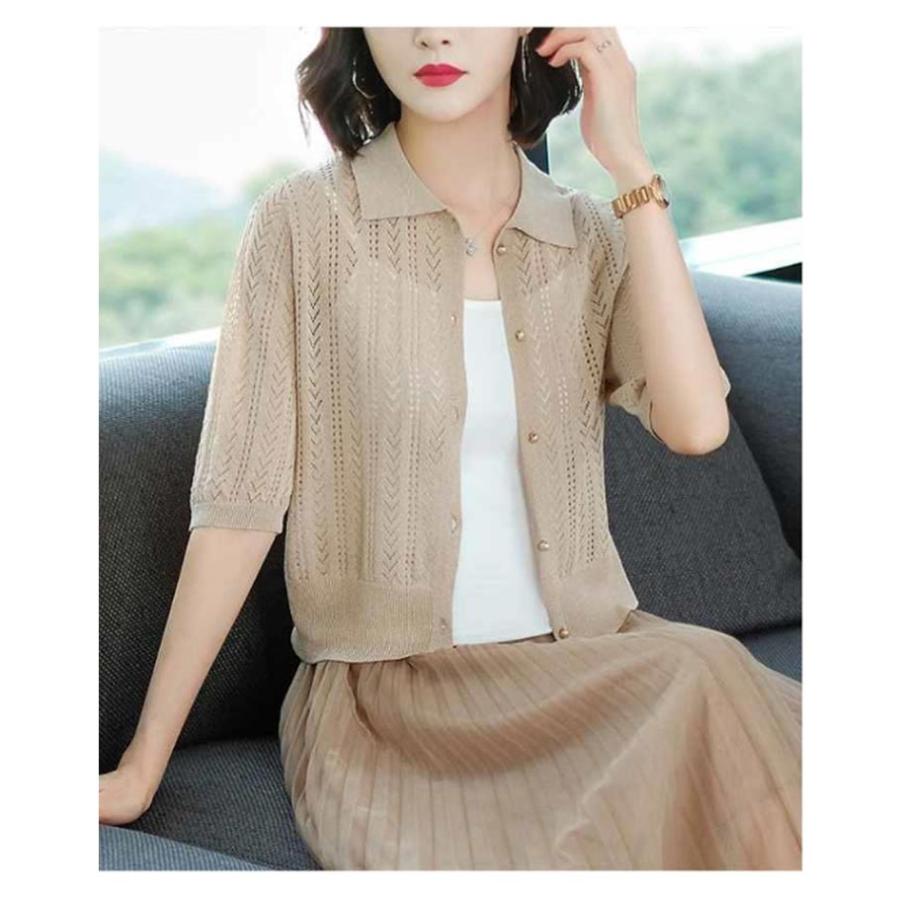 サマーニット uvカット ストレッチ シアーカーディガン カーディガン レディースショート丈 夏 冷感 ショートカーディガン 長袖 ボレ : DAIM STORE - 通販 - Yahoo ...