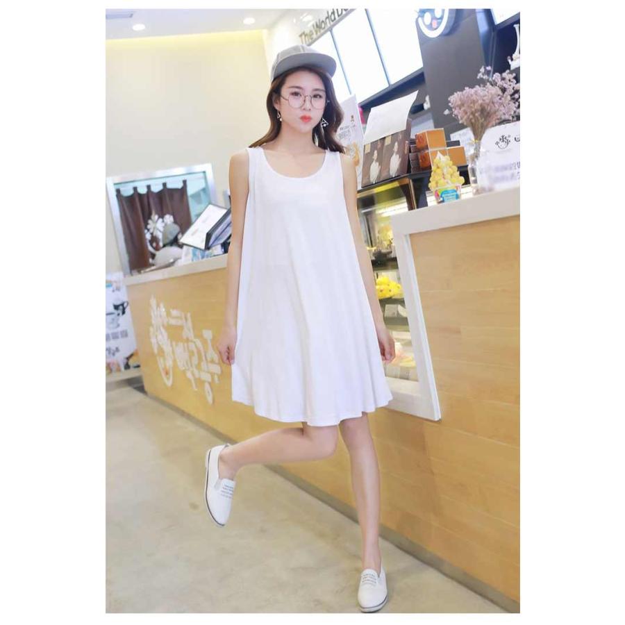 ワンピース ラウンドネック レディース Aライン 夏服 涼しい タンクトップ ロングタンクトップ 大きいサイズ レイヤード トップス インナー ノース :koisu652277:DAIM ...