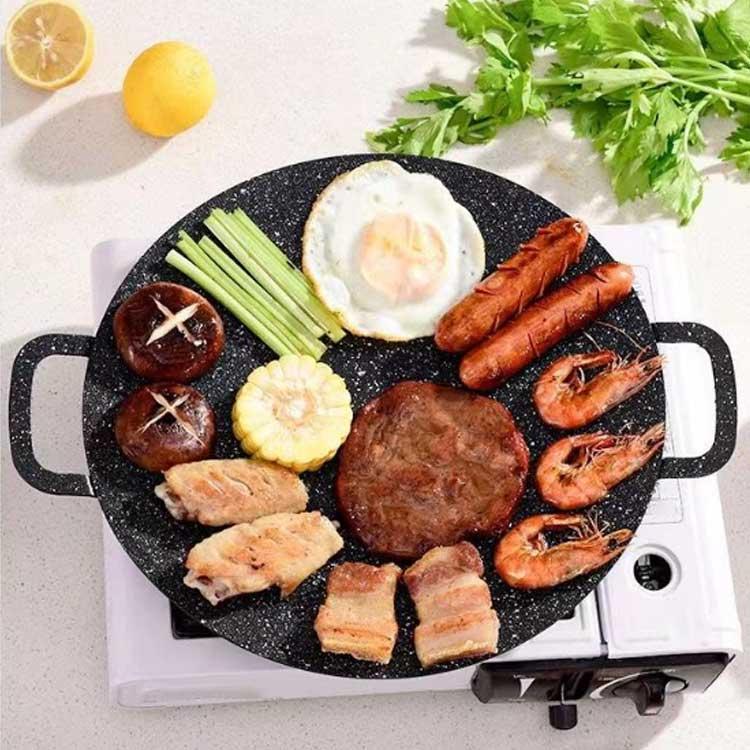 グリドル 鉄板 丸型 IH対応 34cm/36cm/38cm/40cn グリル グリルパン 直火対応 ガスコンロ 丸形 ステーキ 焼肉 BBQ アウ : DAIM STORE - 通販 ...