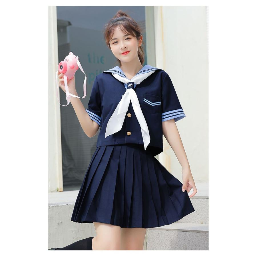 半袖/長袖 セーラー服 制服 3点セット コスプレ 上下セット ハロウィン 衣装 仮装 女子制服 コスチューム cos コスプレ衣装 女子JK ...