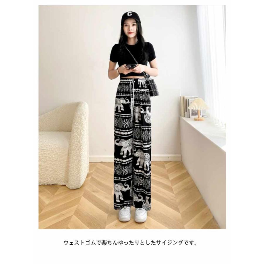 ロングパンツ レディース ルームウェア アジアン 薄手 タイパンツ 春夏 ヴィンテージ ワイドパンツ 部屋着 軽い ストレート エスニック カジュアル :rabub689132:DAIM ...
