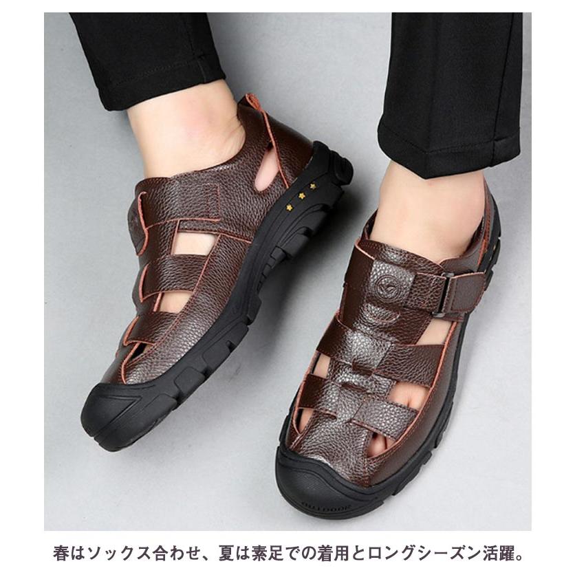 サンダル メンズ グルカサンダル 厚底 カメサンダル スポーツサンダル カジュアルシューズ 革靴 本革 夏 メンズ靴 走れる 歩きやすい 防滑 滑りに :yuzu362987:DAIM ...