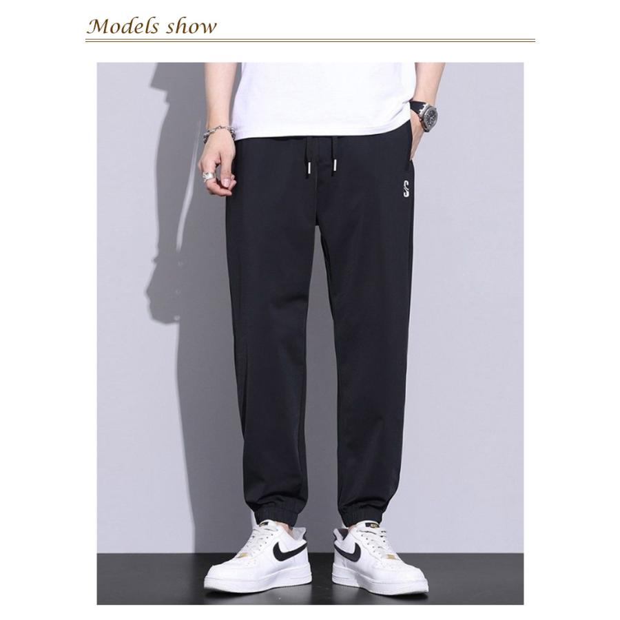 2本セット！アイスシルクパンツ メンズ 送料無料 大きいサイズ 夏 ストレッチ ジョガーパンツ 涼しい 吸水速乾 チノパン 清涼 涼感 ズボン ゴルフ :yuzu371402:DAIM ...