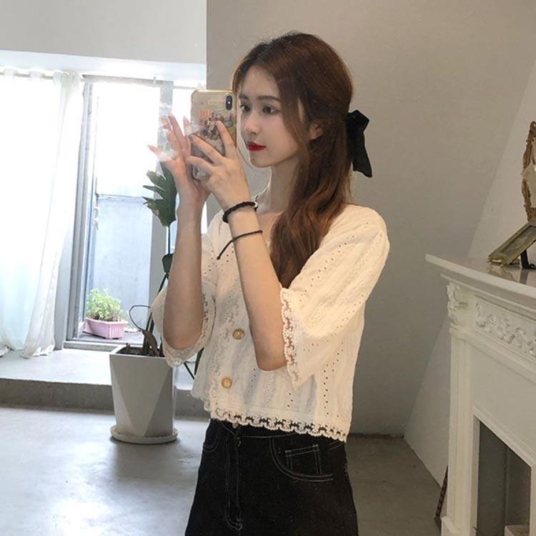 春夏 薄手 カーディガン サマーカーディガン レース レディース 紫外線対策 ブラウス uvカット Vネック 夏 可愛い 前開き 透かし編み 羽織り : DAIM STORE - 通販 ...