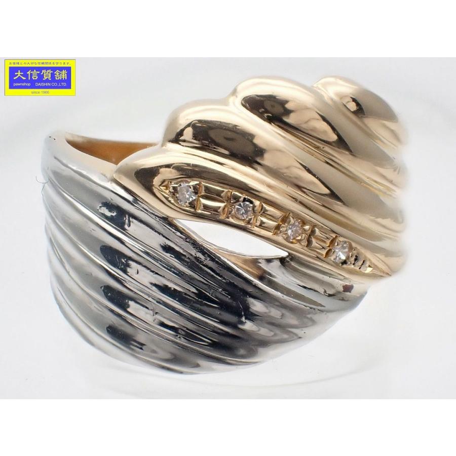 K18+Pt900 イエローゴールド プラチナ ダイヤリング 0.03ct 12号 5.8g 中古B+ 【送料無料】 C-8636 : 大信質舗ヤフー店 - 通販 - Yahoo!ショッピング