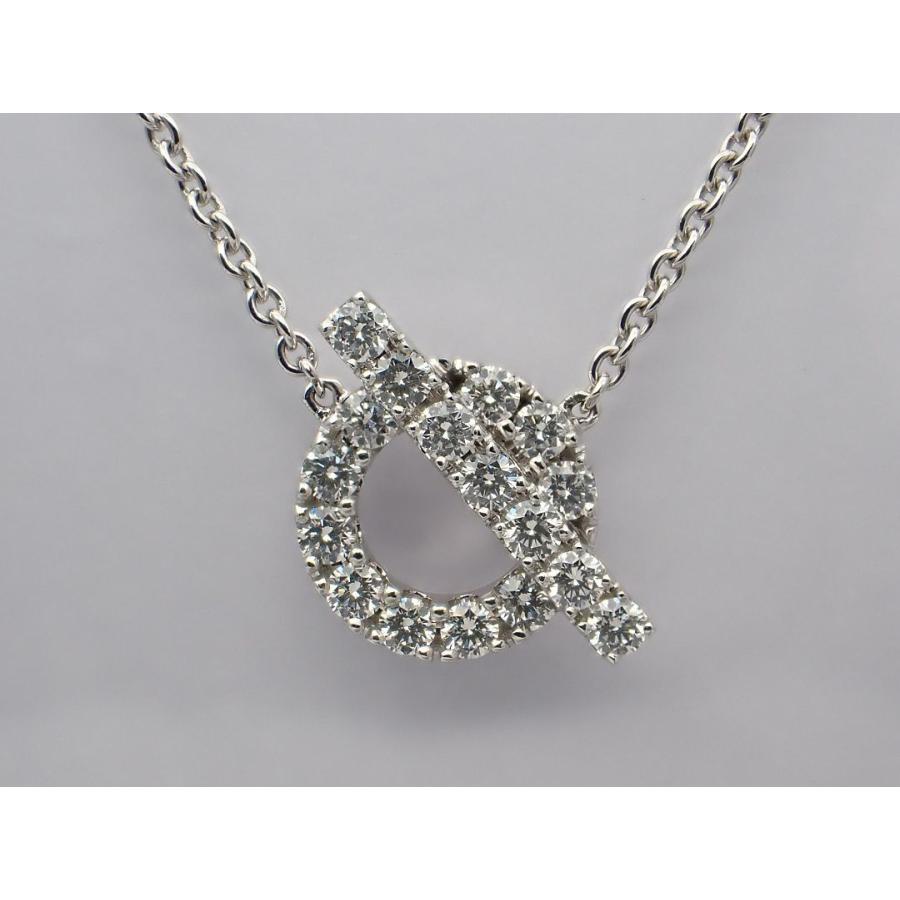 HERMES エルメス K18WG ホワイトゴールド ダイヤペンダント ネックレス フィネス 39-41cm D0.46ct 4.4g 中古A 【送料無料】 C-8650 : 大信質舗ヤフー店 ...