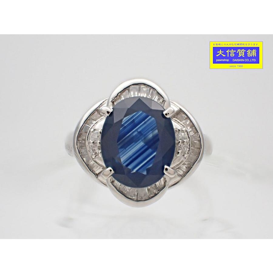 Pt900 プラチナ ブルーサファイア ダイヤ リング 3.58ct 0.51ct 13号 10.5g 中古A 【送料無料】 C-8759 : 大信質舗ヤフー店 - 通販 - Yahoo!ショッピング