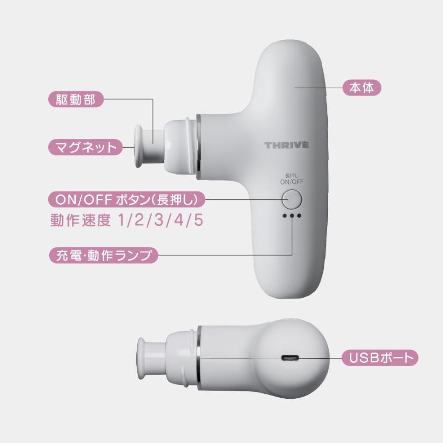 THRIVE 【メーカー公式店】 スライヴ 3-Style gun スリースタイルガン 「グリップ バイブ タップ 3スタイルケア オールラウンドに使えるセルフボディケアガン」BM-01 ...