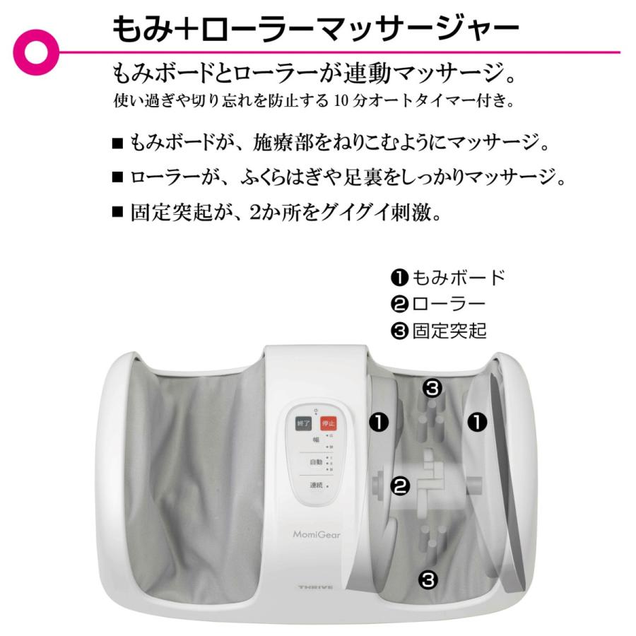 THRIVE スライヴ Momi Gear もみギア 「幅調節で足のサイズに合わせてしっかりマッサージ」 フットマッサージャー MD-4255 ホワイト 管理医療機器 : THRIVE ...