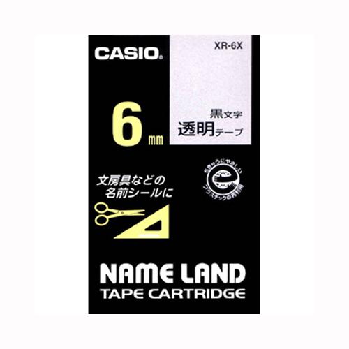 CASIO カシオ ネームランドテープ 6mm透明／黒文字 XR-6X : ダイヤストア - 通販 - Yahoo!ショッピング