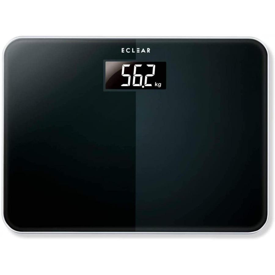 ECLEAR エレコム HCS-S01BK エクリア 体重計 ブラック 黒 ガラス天板 スリム コンパクト シンプル おしゃれ セパレートデザイン 見やすい APP対応 : ダイユーエイト ...