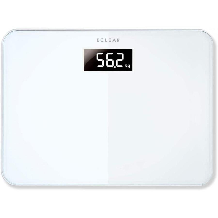 ECLEAR エレコム HCS-S01WH エクリア 体重計 ホワイト 白 ガラス天板 スリム コンパクト シンプル おしゃれ セパレートデザイン 見やすい APP対応 : ダイユーエイト ...
