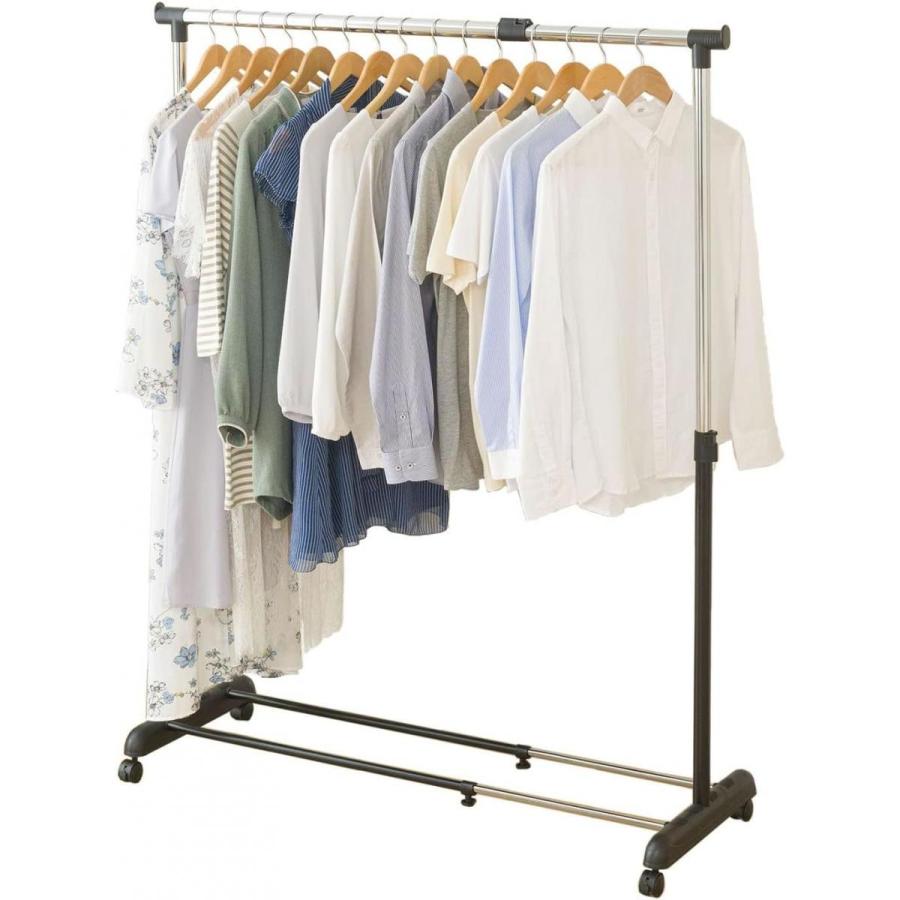 ドウシシャ 縦横伸縮式 ハンガーラック SSHS-90BK 幅91-124cm×奥行44.5cm×高さ90-156cm パイプハンガー 衣類収納 :4550454386794:ダイユーエイト ...