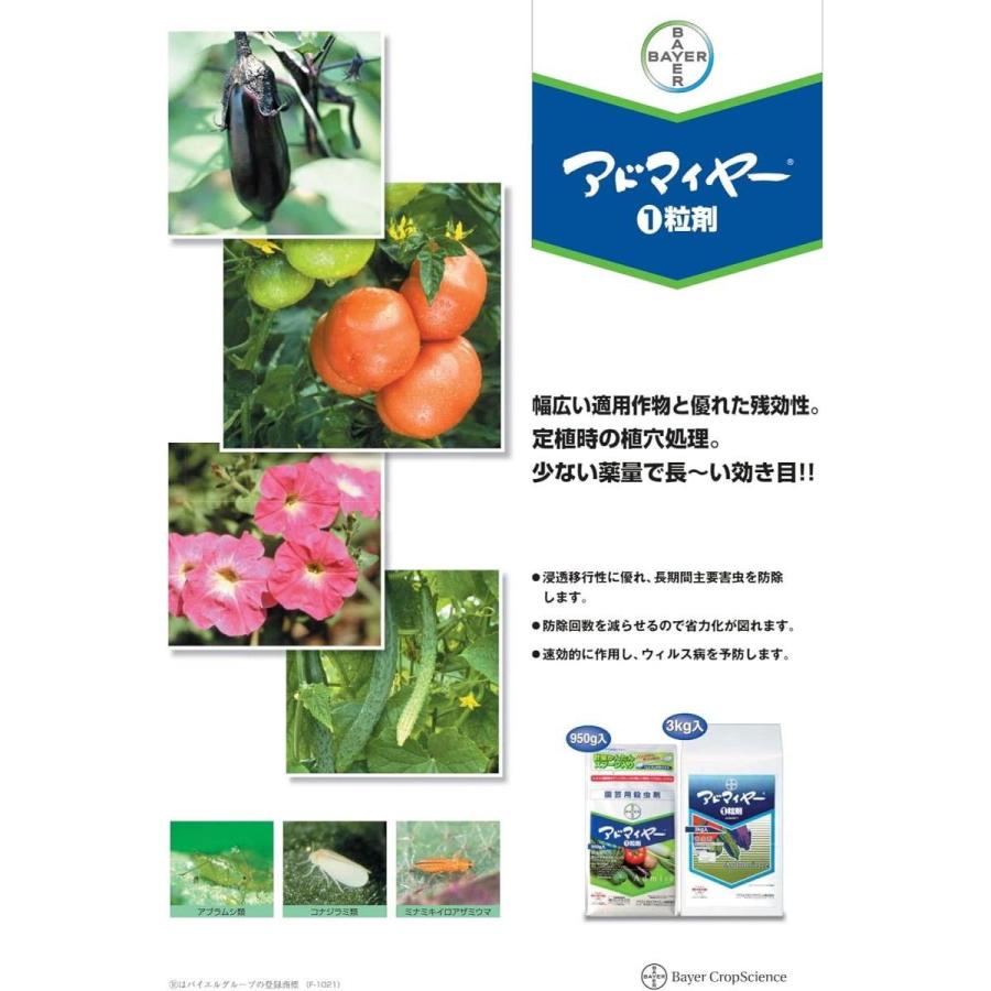 農業屋 バイエルクロップサイエンス アドマイヤー1粒剤 950g 殺虫剤 アブラムシ アザミウマ 農薬 薬剤 園芸 ガーデニング : ダイユーエイト.com ヤフー店 - 通販 - Yahoo ...