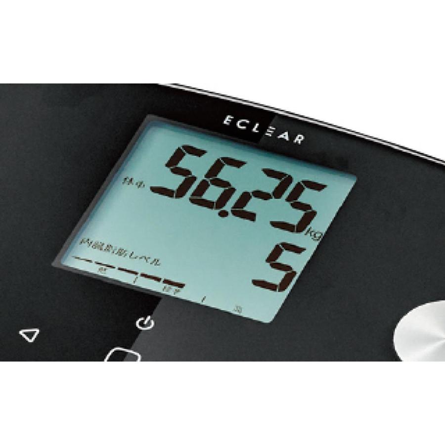 ECLEAR エレコム エクリア体組成計 ブラック 黒 HCS-FS01BK スマホアプリ対応 体重計 内臓脂肪 BMI 体脂肪率 骨格筋率 骨量 基礎代謝 見やすい : ダイユーエイト ...