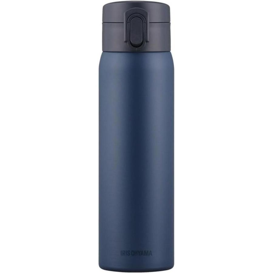 IRIS OHYAMA アイリスオーヤマ ステンレスケータイボトル ワンタッチ 500ml SKB-O500 ネイビー 水筒 保温 保冷 ステンレス 真空断熱断熱 : ダイユーエイト.com ...