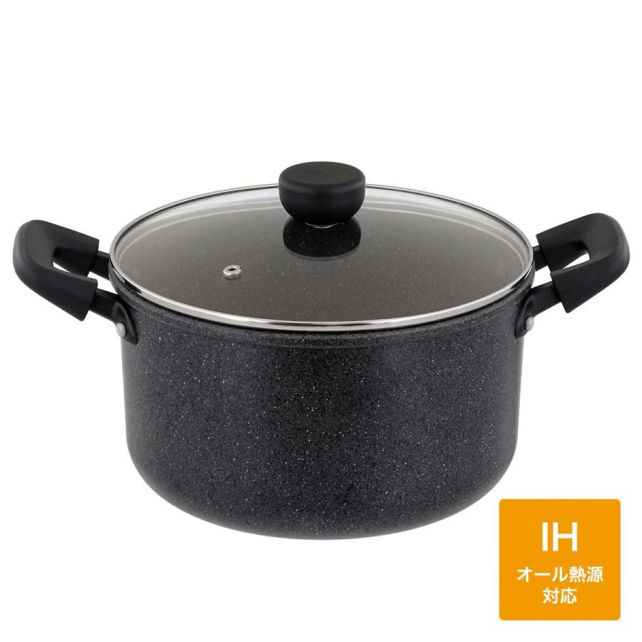 ベストコ 両手鍋 22cm IH ガス火対応 ダークグレー NM-364 ライトセンス マーブル : ダイユーエイト.com - 通販 - Yahoo!ショッピング